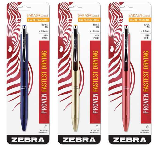 Zebra Sarasa Grand Gel Retractable Assorted Barrels RDI 0.7mm Black by Zebra | Barnes & Noble®
