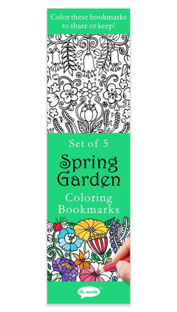 Spring Garden Coloring Bookmarks Set of 5 by Re-marks Inc. | Barnes ...