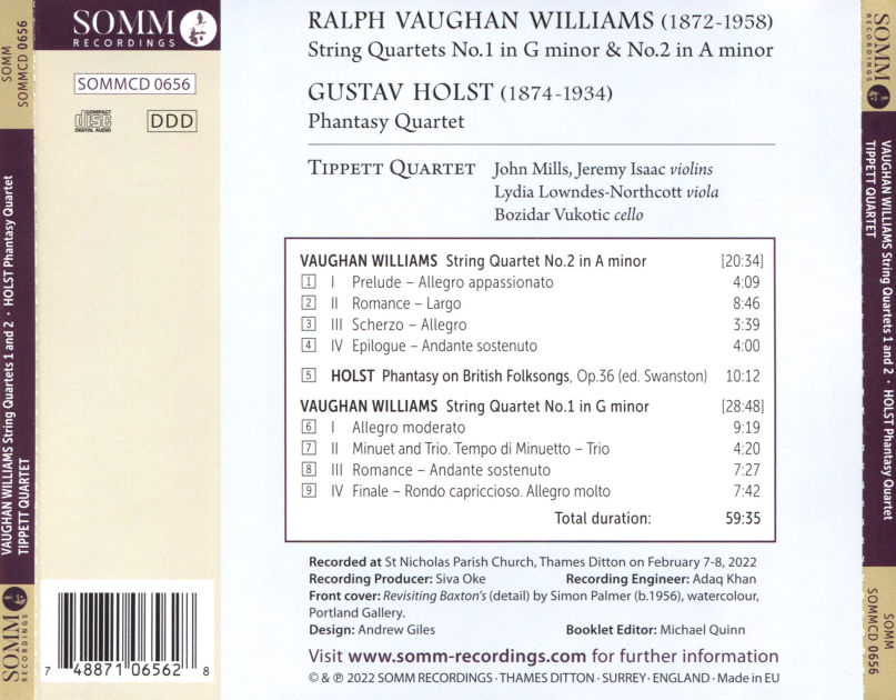Ralph Vaughan Williams: String Quartets Nos 1 & 2; Gustav Holst: Phantasy Quartet, Op.36 (ed ...