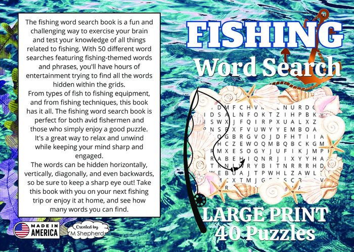 Fishing Word Search Large Print: 40 Large Print Fishing Word Search ...