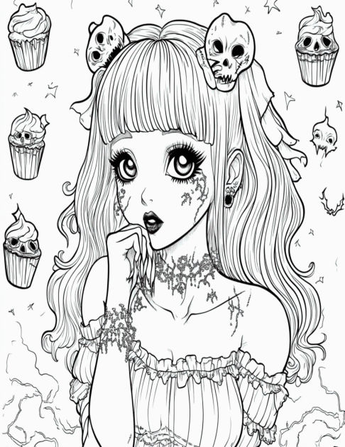 Creepy Kawaii Coloring Book for Adults Features 30 Coloring Pages to ...