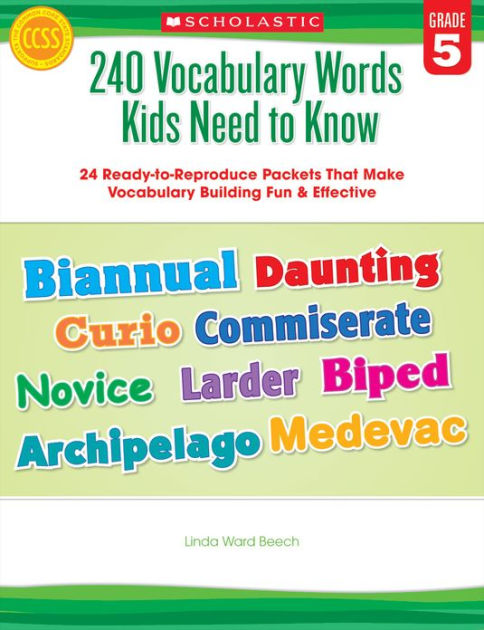 240 Vocabulary Words Kids Need to Know: Grade 5: 24 Ready-to-Reproduce ...