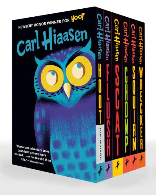 Hiaasen 6-Book Paperback Boxed Set: Hoot; Flush; Scat; Chomp; Squirm ...