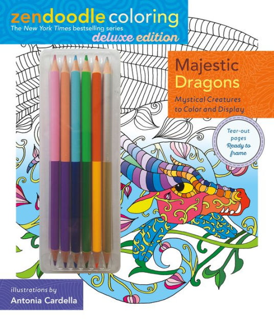 Zendoodle Coloring: Majestic Dragons: Deluxe Edition with Pencils by ...