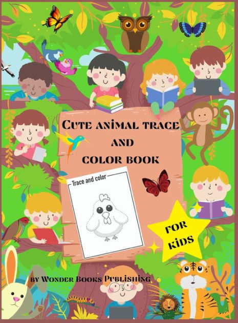 Cute animal trace and color book for kids: Funny animals coloring book ...