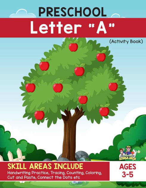 Preschool - Letter "A" Handwriting Practice Activity Workbook. Apple ...