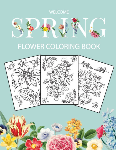 Flower Coloring Book: Adult Coloring Book with beautiful realistic ...