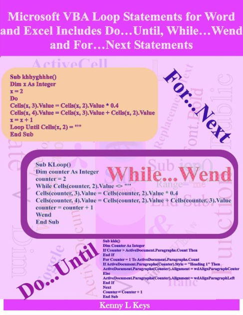 Microsoft Vba Loop Statements For Word And Excel Includes Dountil Whilewend And Fornext