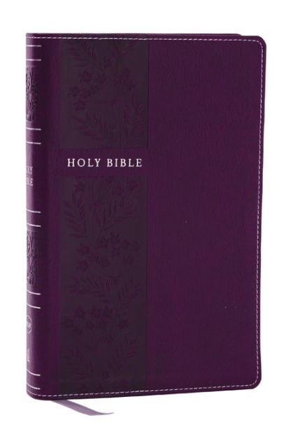 NKJV Personal Size Large Print Bible with 43,000 Cross References, Purple Leathersoft, Red ...