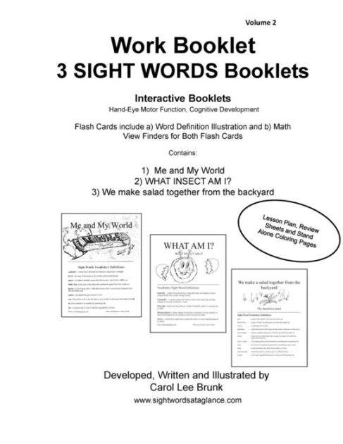 Work Booklet 3 Sight Word Booklets Me and My World, What Insect Am I ...