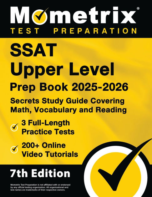 SSAT Upper Level Prep Book 2025-2026 - 3 Full-Length Practice Tests ...