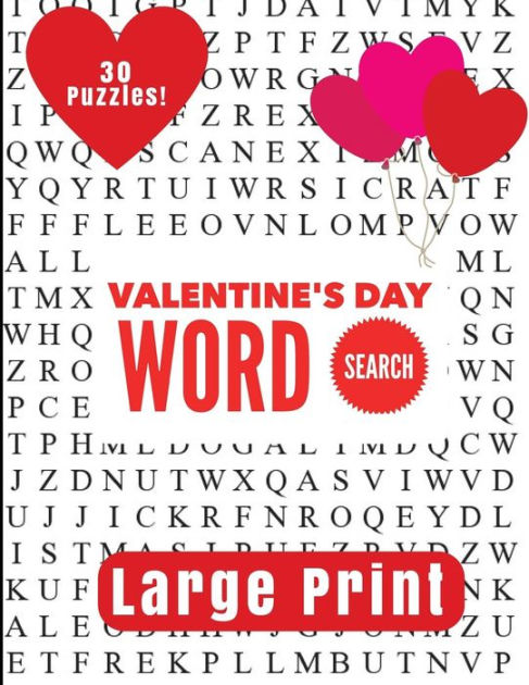 Valentine's Day Large Print Word Search by Puzzle Pyramid, Paperback ...
