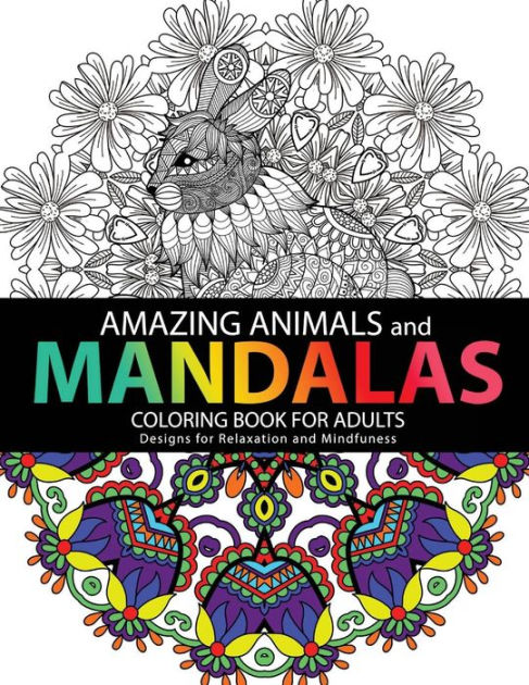 Amazing Animals Mandalas Coloring Books For Adults: Design for ...