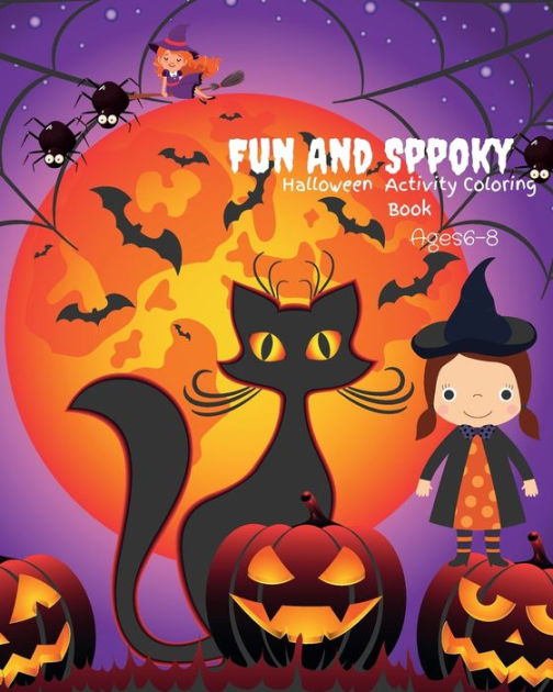 Fun And Spooky Halloween Activity Coloring Book: Puzzles, Handwriting ...