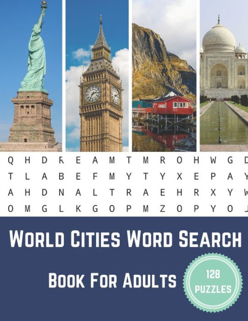 World Cities Word Search Book For Adults: Large Print Puzzle Book Gift ...