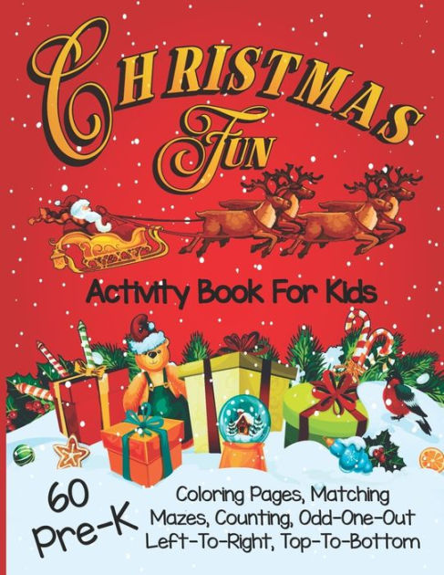 Christmas Fun Activity Book for Kids Pre-K: A Workbook With 60 Learning ...