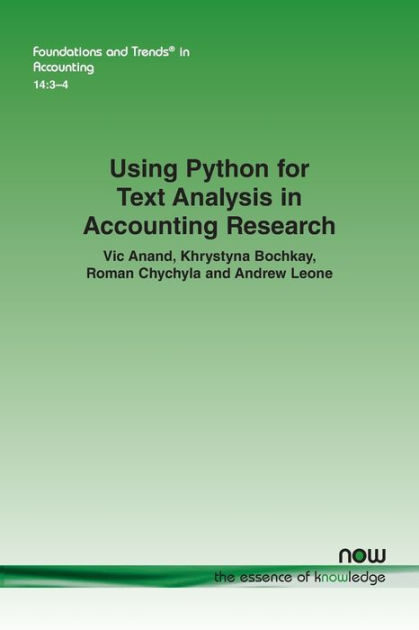 Using Python For Text Analysis In Accounting Research By Vic Anand Khrystyna Bochkay Roman 1409