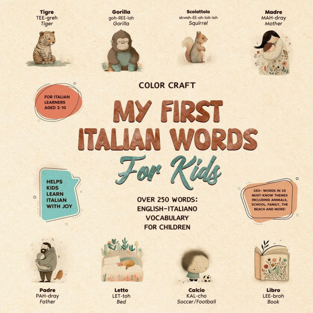 My First Italian Words Book For Kids: English-Italiano for Young ...