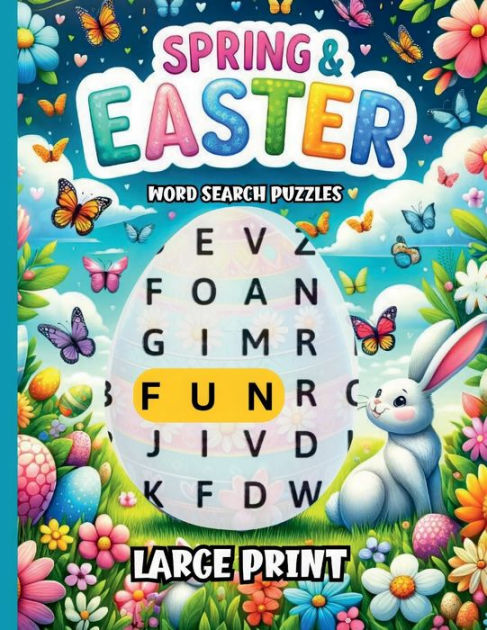 Spring & Easter Word Search Puzzles Large Print: 100 Relaxing Word Find ...