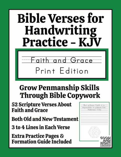 Bible Verses for Handwriting Practice - KJV: Faith and Grace Print ...