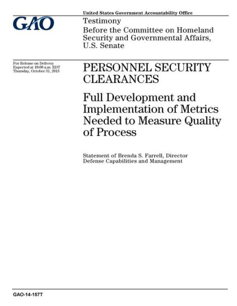 Personnel Security Clearances Full Development And Implementation Of
