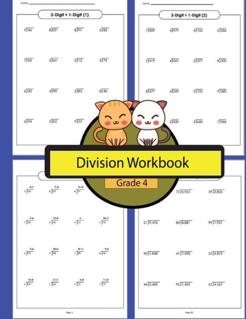 Division Workbook Grade 4: Division Math Skill Common core Practice ...