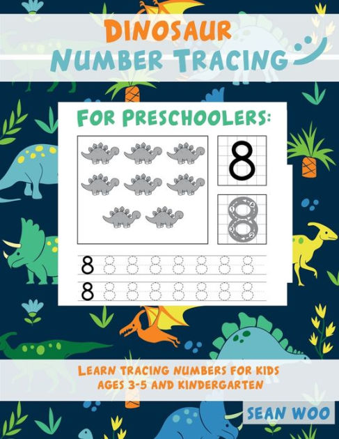 Dinosaur Number Tracing for Preschoolers: Learn Tracing Numbers for ...