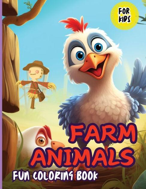 Farm Animals Fun Coloring Book For Kids: Baby Farm Animals Coloring and ...
