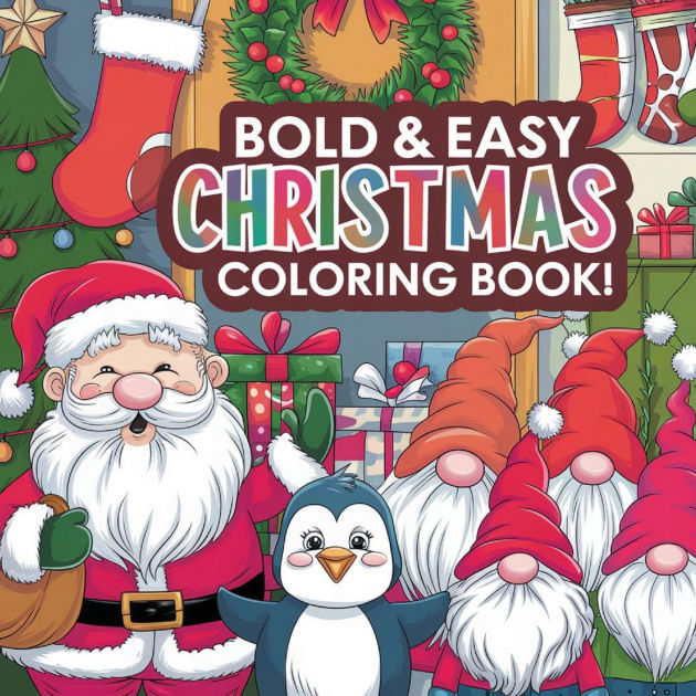 Bold & Easy Christmas Coloring Book: Christmas Activity Book, Coloring ...