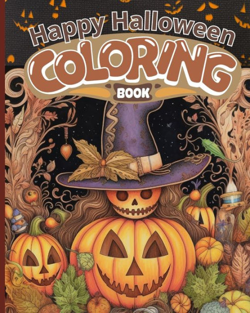 Happy Halloween Coloring Book: Fun, Easy and Bold Coloring Pages for ...