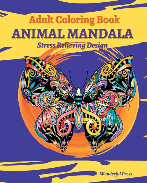 ANIMAL MANDALA Adult Coloring Book: Mandalas with Dogs, Cats, Fish ...