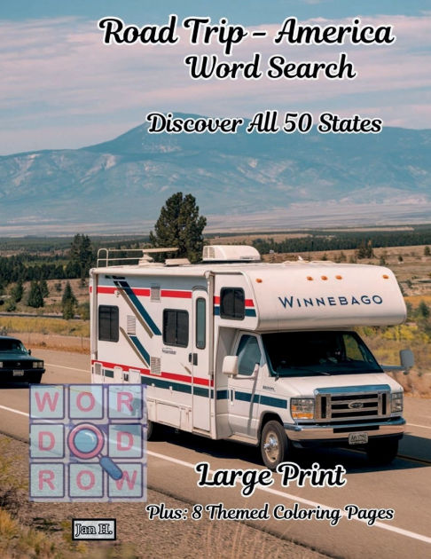Road Trip America Word Search - Large Print Discover All 50 States of ...