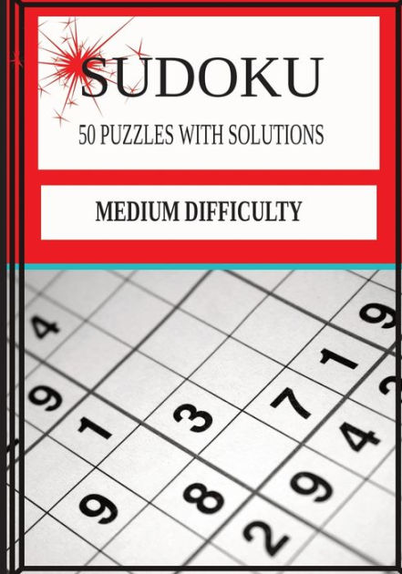 SUDOKU: 50 puzzles with Solutions Medium Difficulty by Tbrad Designs ...