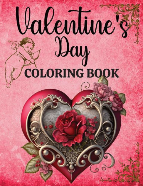 Valentine's Day Coloring Book: 50 detailed Valentine's Day coloring ...