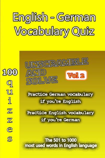 English - German Vocabulary Quiz - Match the Words - Volume 2 by ...