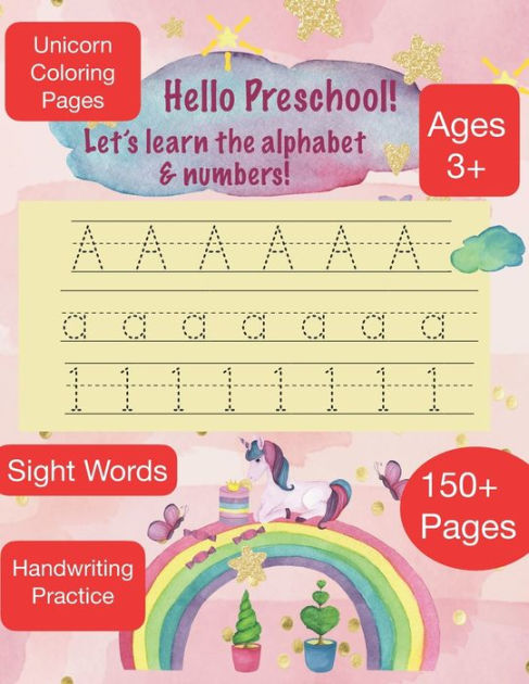 HELLO PRESCHOOL Let's learn the alphabet & Numbers Ages 3+ 150+ Pages ...