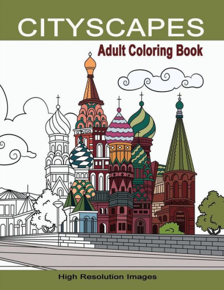 Cityscapes Adult Coloring Book Detailed Coloring Pages Line Drawings