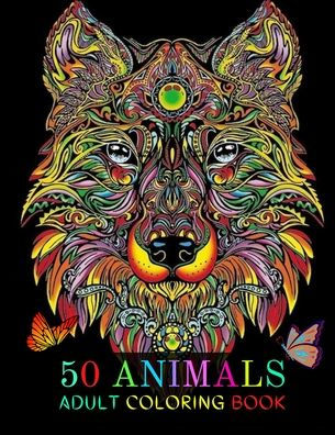 50 Animals Adult Coloring Book: Cute Animals: Relaxing Colouring Book ...