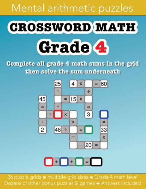 Crossword Math Grade 4 mental arithmetic number puzzles and other games ...