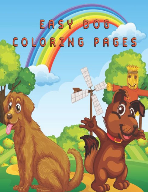 Easy dog Coloring Pages: Cute Dogs Coloring Book for Kids by Oussama ...