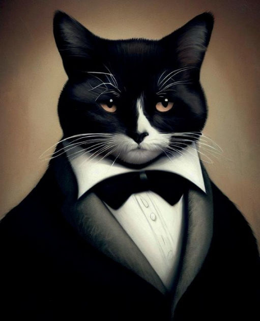 Journal Notebook Wide Ruled: Elegant Tuxedo Cat 150 Pages 7.5X9.25 Inches Paperback. Matted: by ...