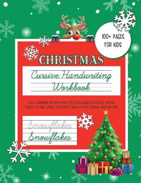 Christmas Cursive Handwriting Workbook: Learn How To Write Cursive for ...