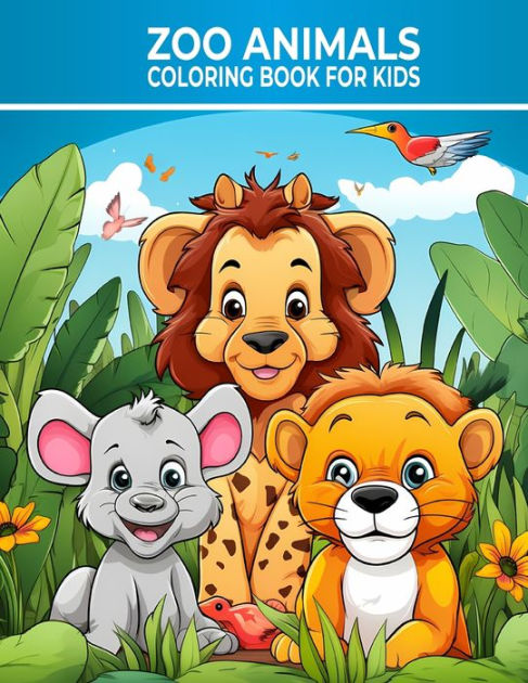 Velantar Zoo Animals Coloring Book for Kids: Simple And Easy Coloring ...
