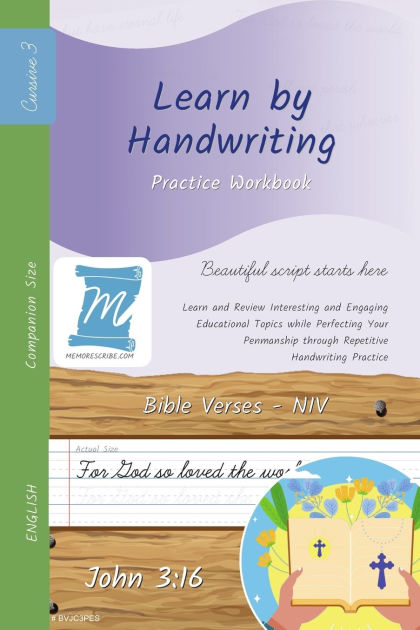 Handwriting Practice Workbook - Bible Verses - John 3: 16 - NIV ...