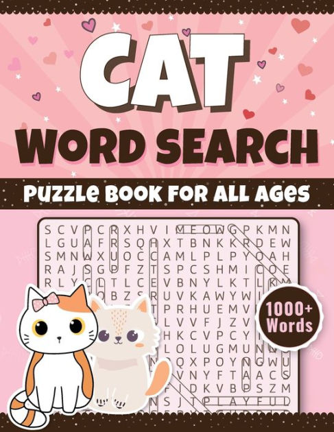 CAT THEMED WORD SEARCH PUZZLE BOOK -LARGE PRINT - FOR ALL AGE by Prints ...