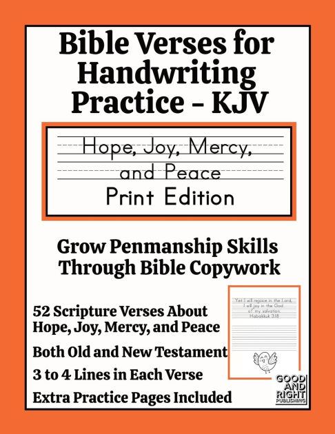 Bible Verses for Handwriting Practice - KJV: Hope, Joy, Mercy and Peace ...
