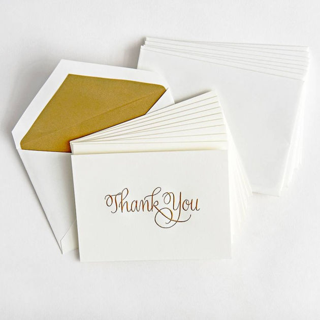 Gold Script Thank You Note Set by Crane & Co. | Barnes & Noble®