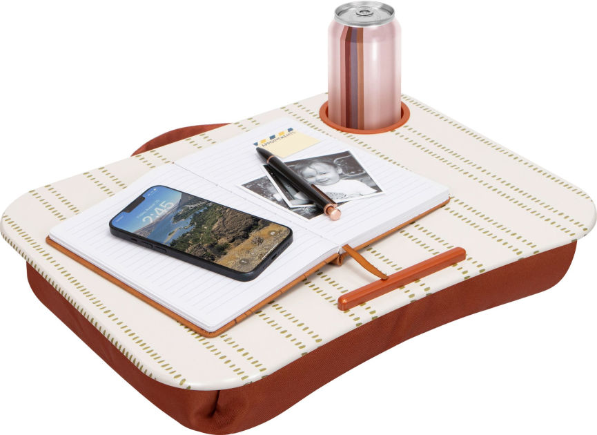 Cup Holder Lap Desk, Olive Dashes by Creative Manufacturing LLC ...