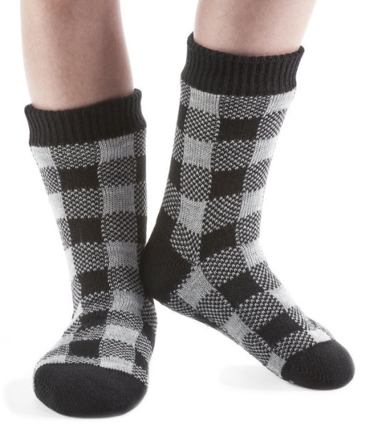 Black/Grey Plaid Reading Socks by Giftcraft | Barnes & Noble®