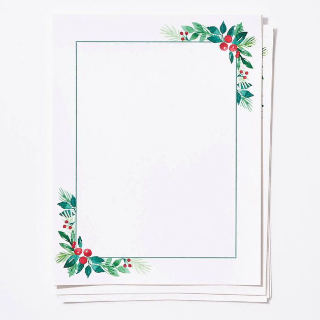Watercolor Greenery Corner Border Paper 8.5" x 11" by PaperSource ...